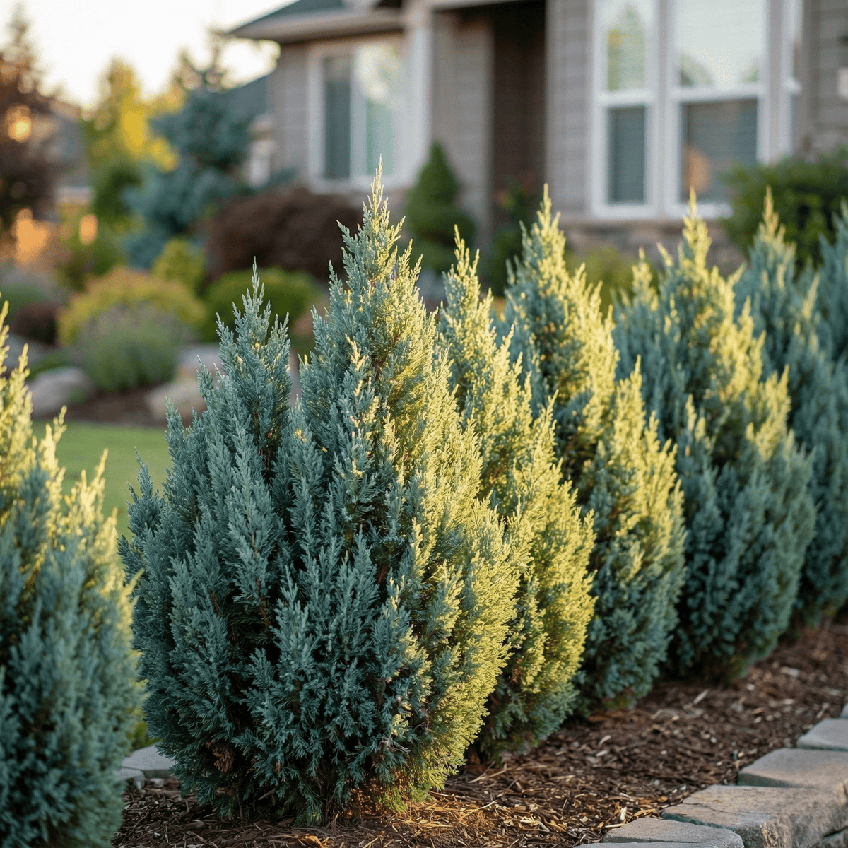 juniper hedge row